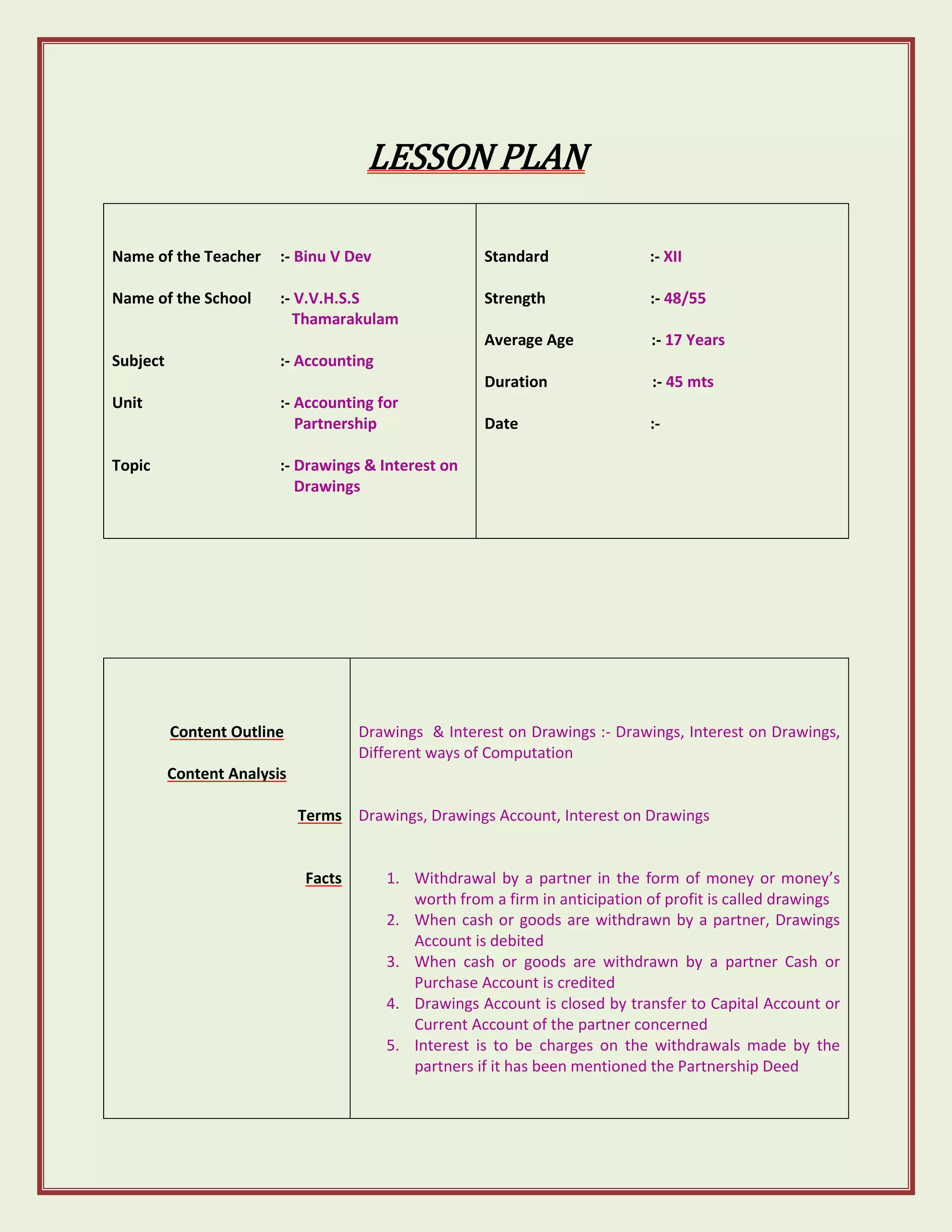 Lesson plan | PDF