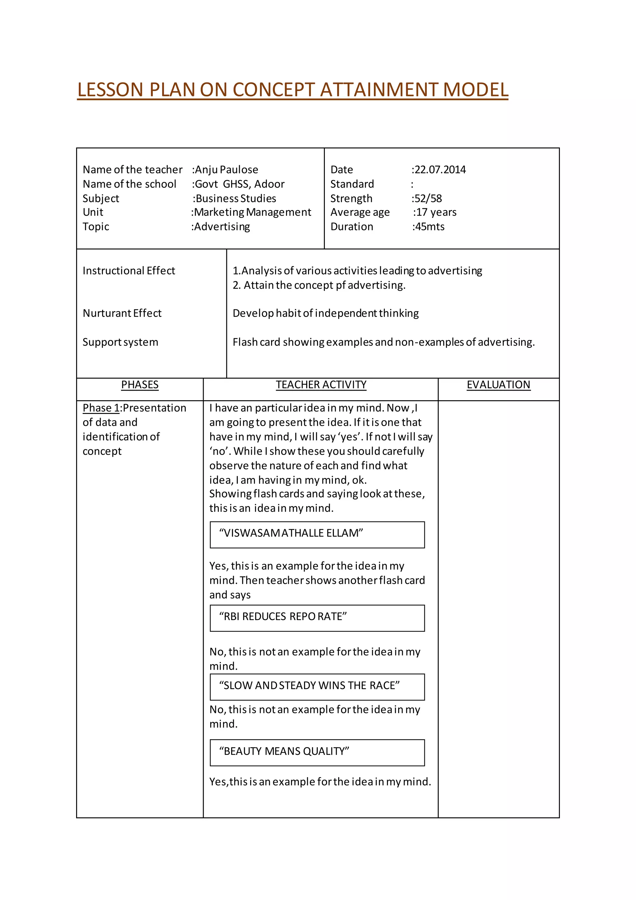 Lesson plan | DOCX