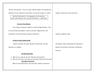 Lesson plan | DOCX | Green Solutions | Business