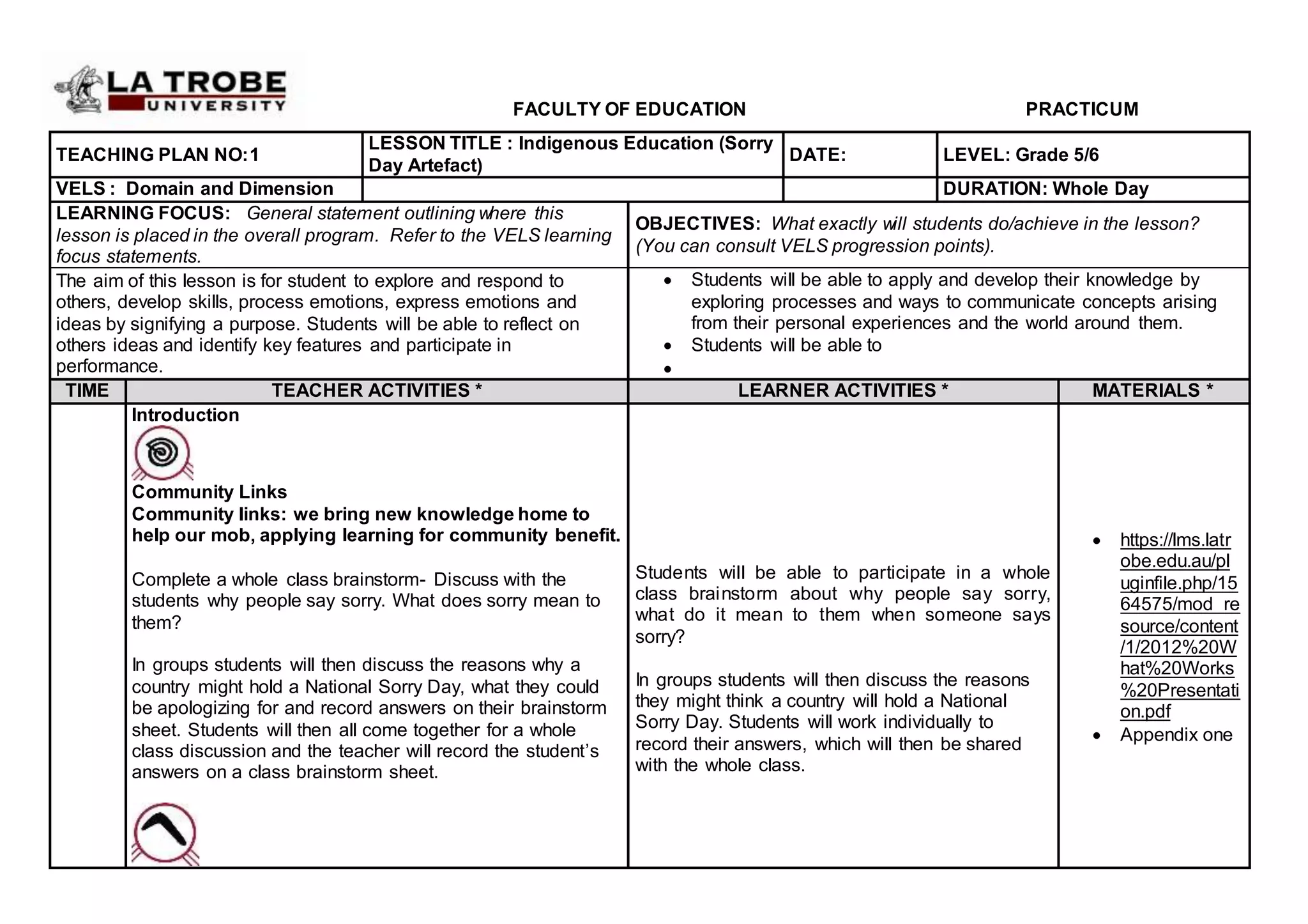 Artefact indigenous education assessment task 4 | PPT