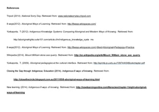 Artefact indigenous education assessment task 4 | DOCX