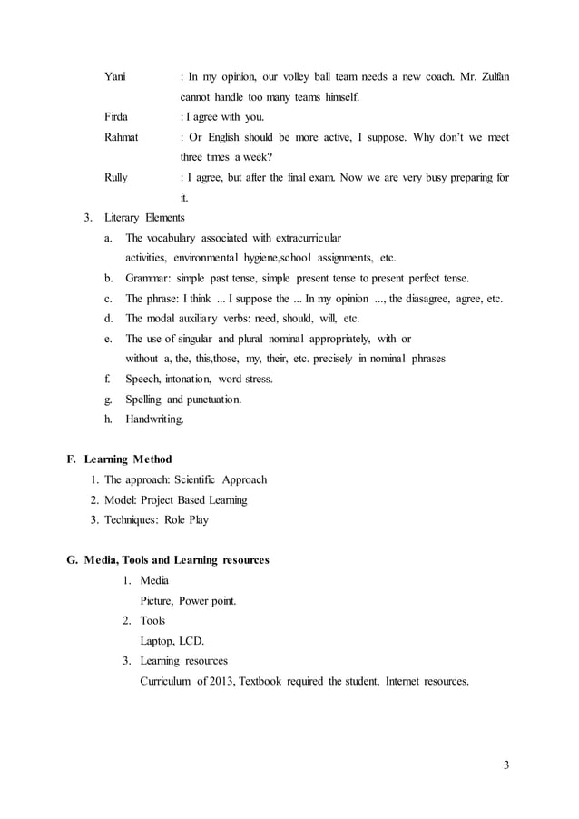 Lesson plan Senior High School Class XI | DOCX | Educational Assessment ...