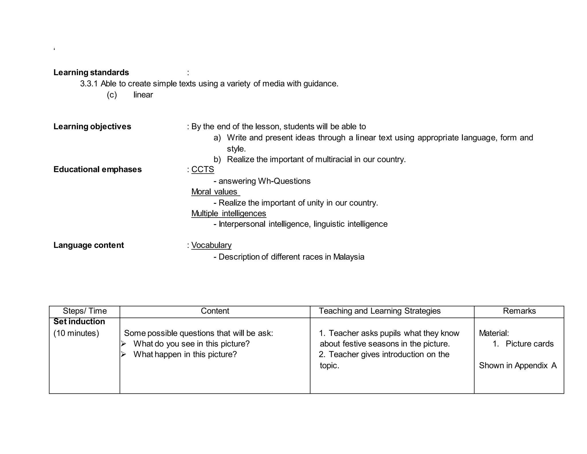 KSSR year 4 lesson plan writing unit 10 | PPT
