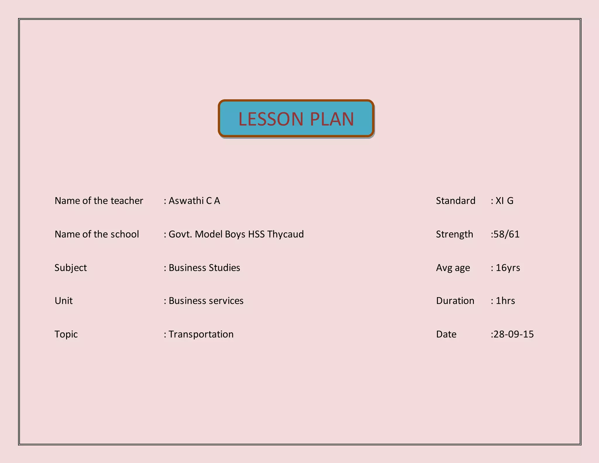 Lesson plan | DOCX