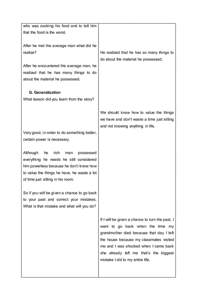 Lesson plan Grade 9 The Powerless Rich Man by CEDI | PDF