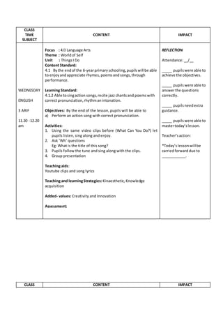 Lesson plan | DOCX | Children\'s Music | Music