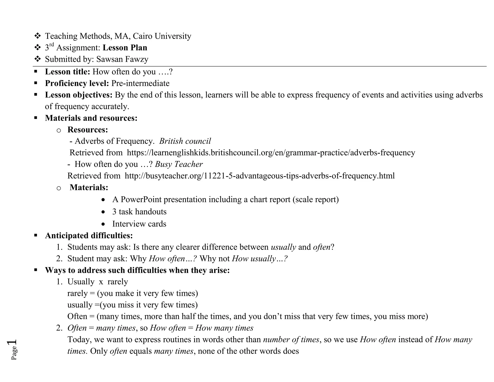 Microteaching Lesson Plan | PPT
