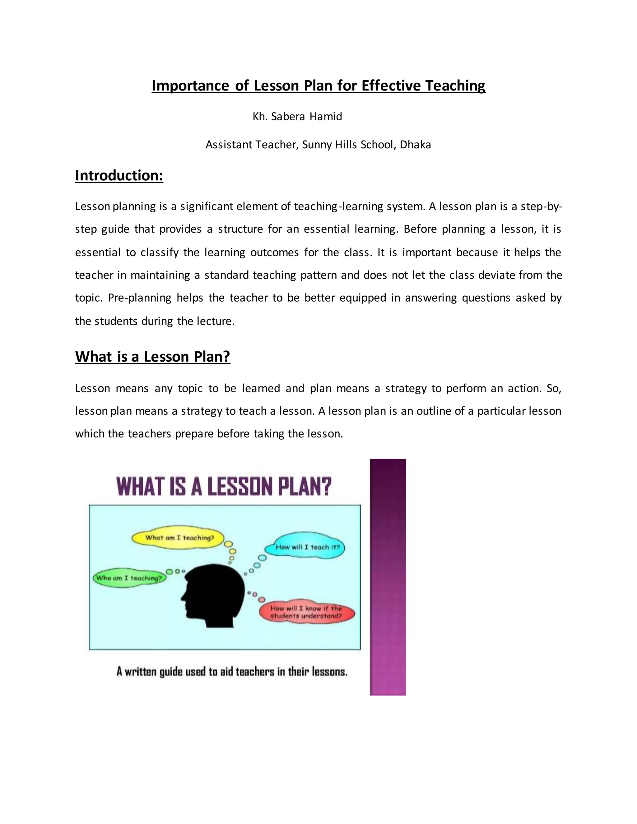 Lesson plan | PDF