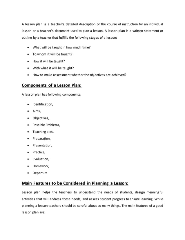 Lesson plan | PDF