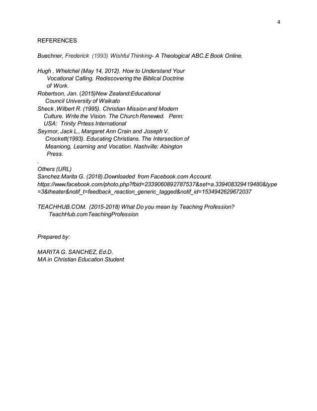 Lesson Plan in "Teaching as a Vocation, Vision and Profession | DOCX