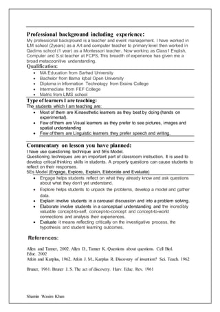 Lesson plan | DOCX | Educational Assessment | Education