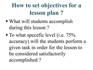 How to plan a Lesson | PPTX