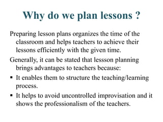 How to plan a Lesson | PPT