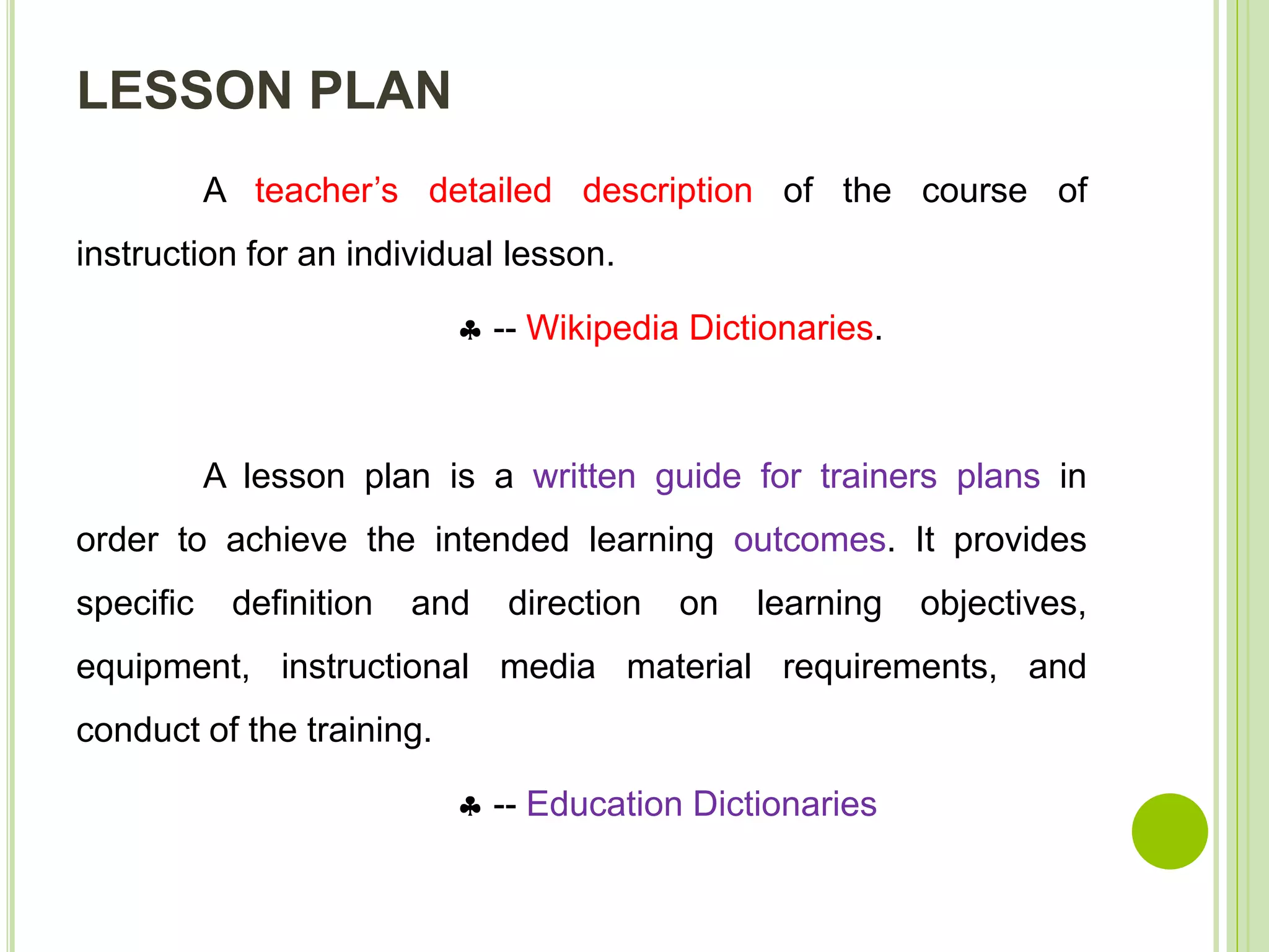 Lesson plan for Theory | PPTX | Educational Assessment | Education