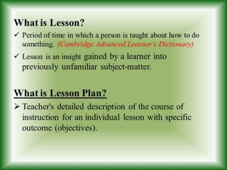 Lesson plan for Theory | PPTX