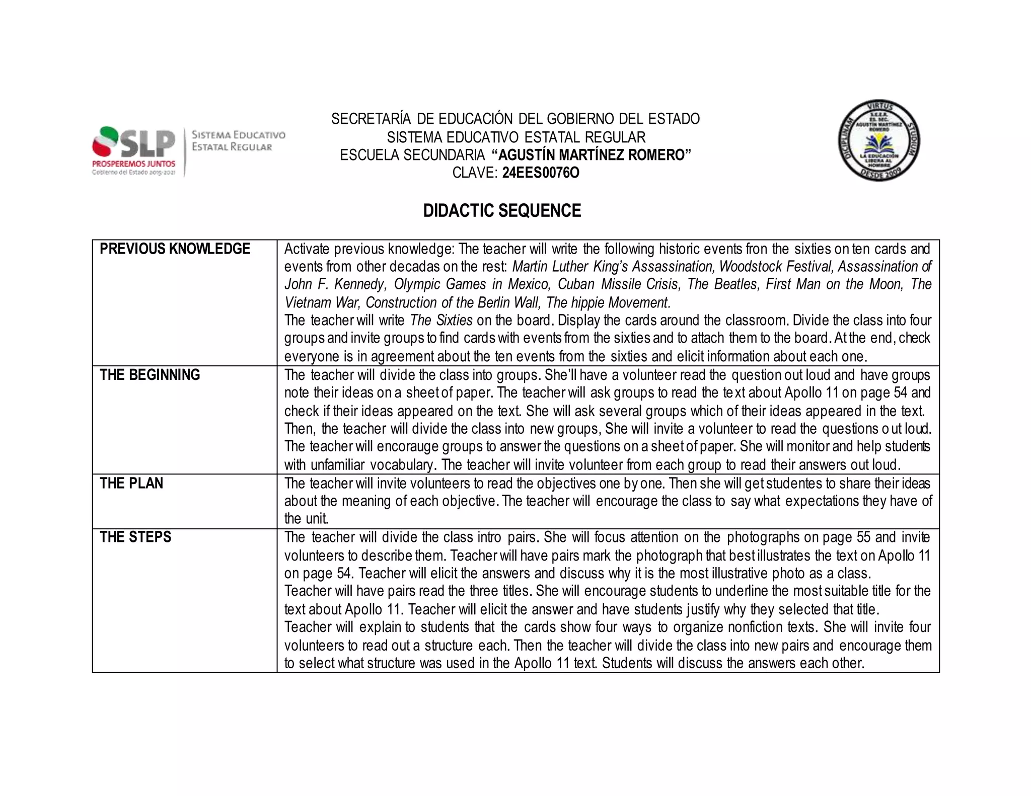 Lesson plan. 3 Grade | DOCX