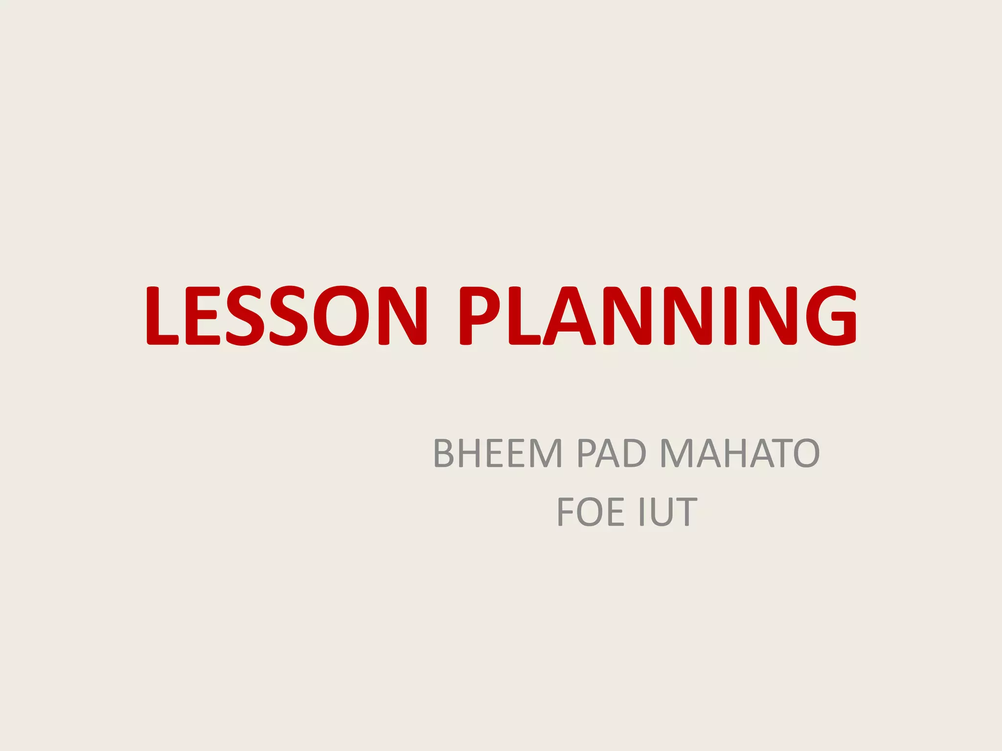 Concept of Lesson plan | PPTX