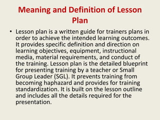 Concept of Lesson plan | PPTX