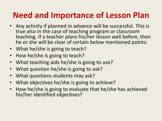 Concept of Lesson plan | PPTX