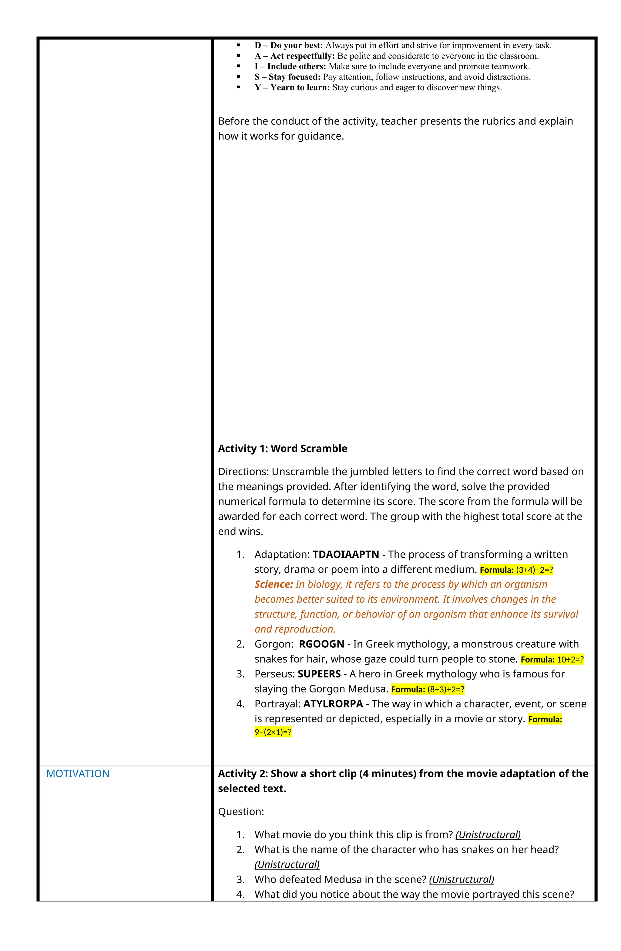 Lesson Plan in English Grade 10 using SOLO | DOCX