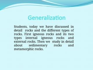 Comprehensive Lesson Plan on Types and Formation of Rocks for Class IX ...