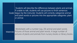 Lesson plan animals | PPTX