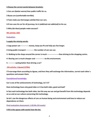 Lesson plan car culture-the road to destruction-tonia bitar | DOC