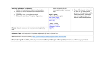 Lesson Plan -Ch 5 Sensory, Attentional and Perceptual Processes.docx