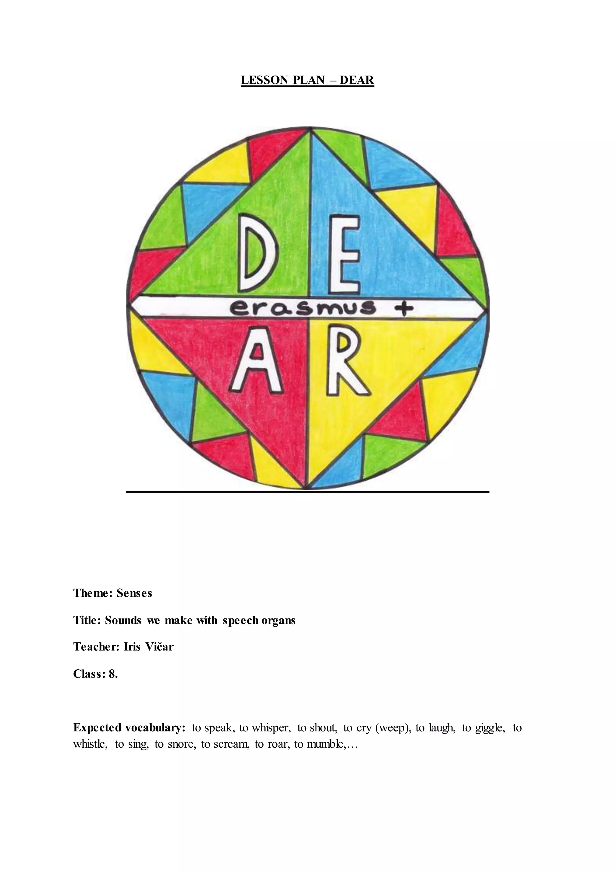 Lesson plan dear | DOCX