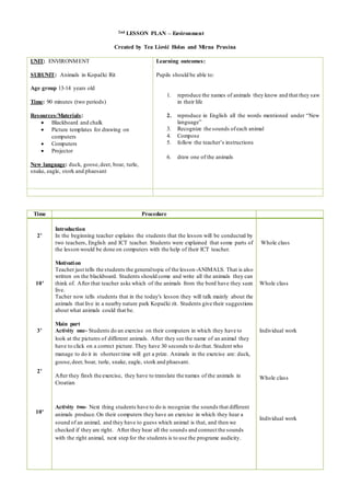 Lesson plan environment 2 | PDF