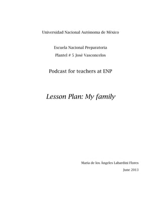 Lesson plan family | PDF