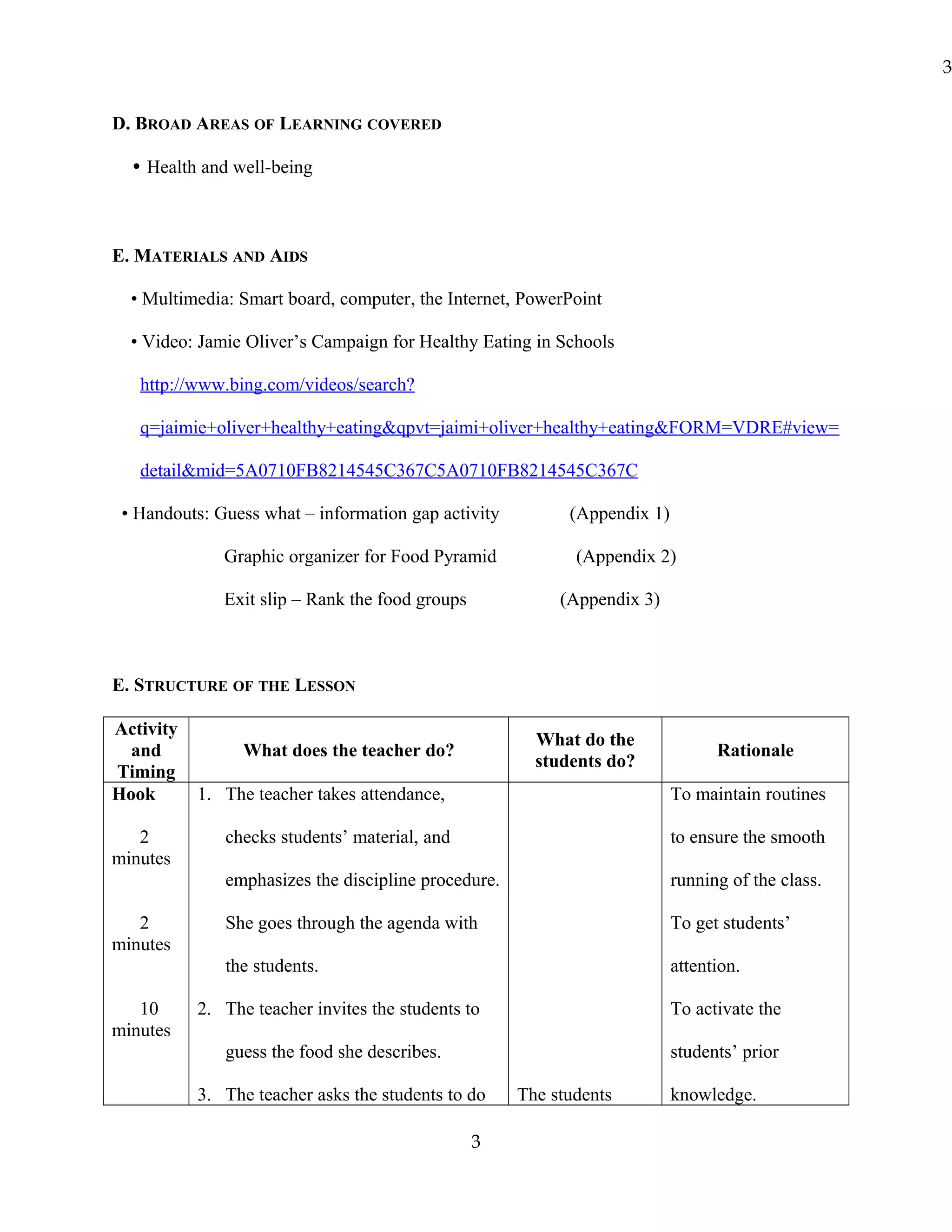 Lesson plan healthy eating | PDF