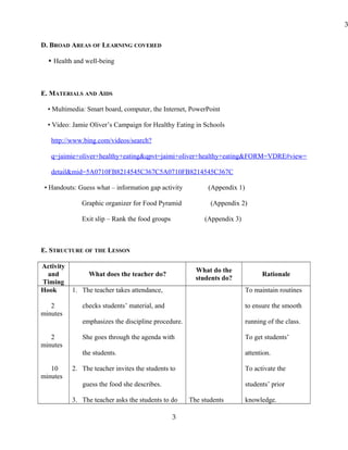 Lesson plan healthy eating | PDF