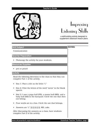 Lesson plan - Listening | PDF