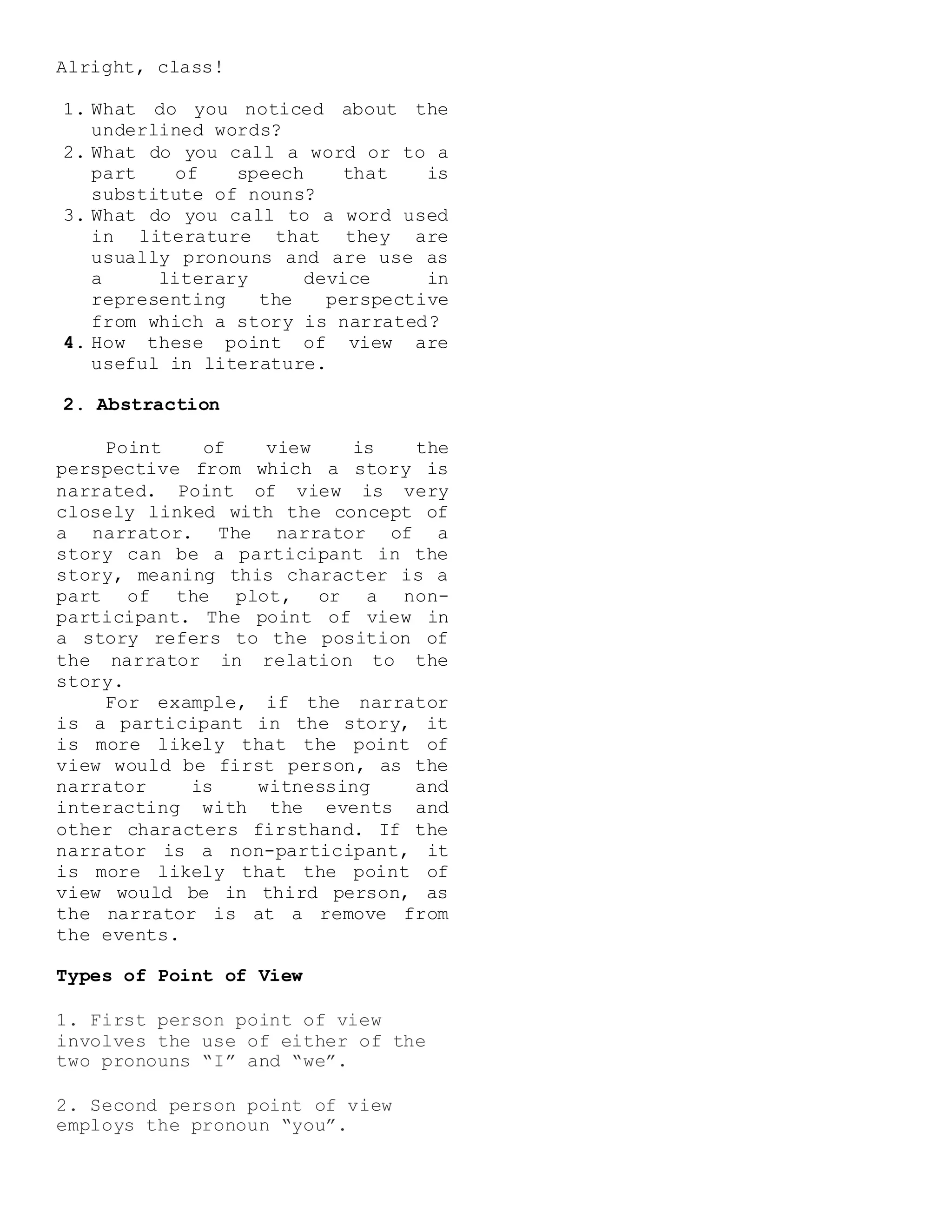 Lesson plan--point of view | DOCX