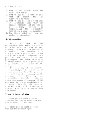 Lesson plan--point of view | DOCX