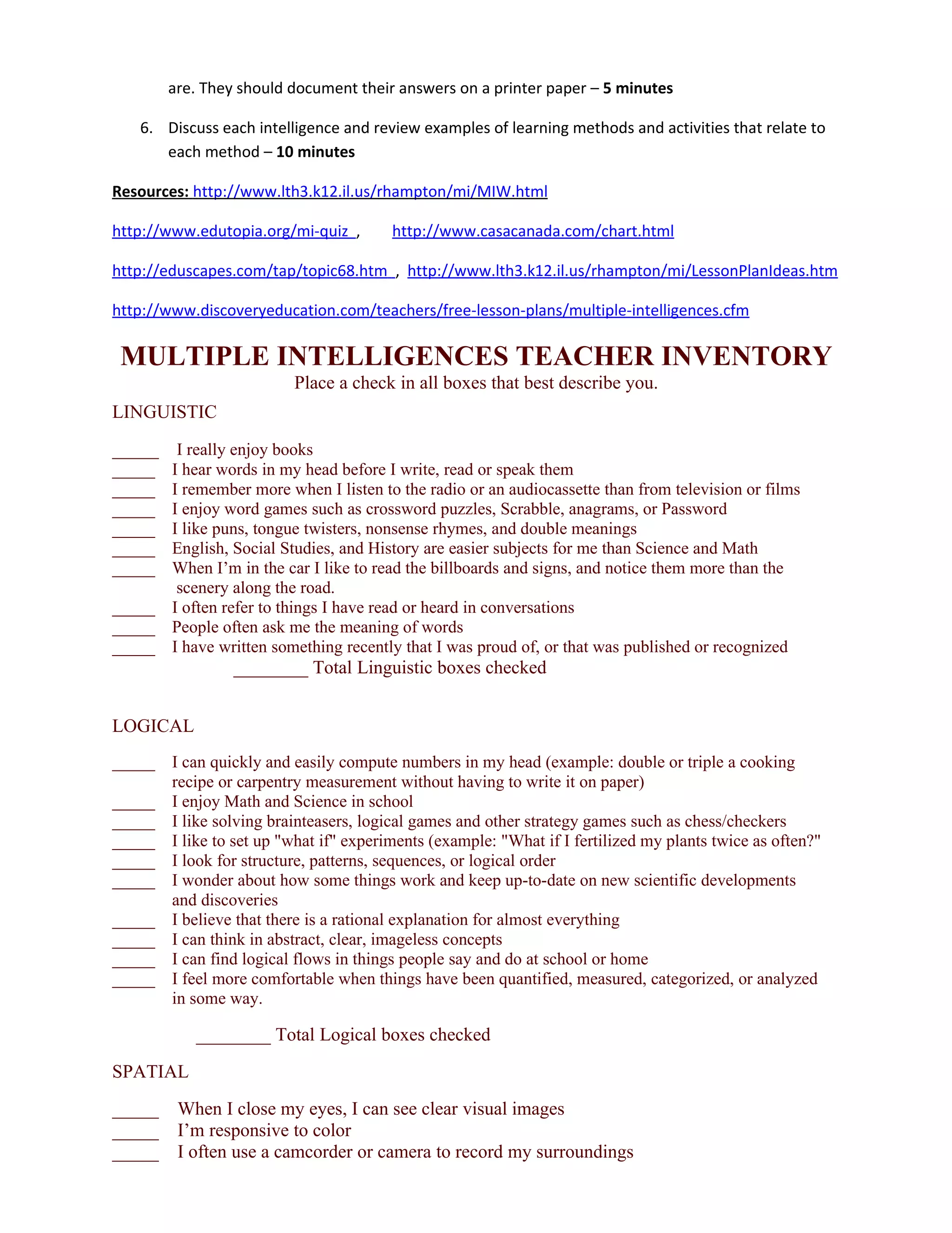 Lesson plan multiple intelligences.revised | RTF | Musicals | Genres