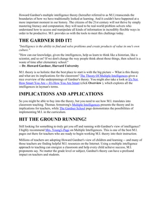 Lesson plan multiple intelligences.revised | RTF