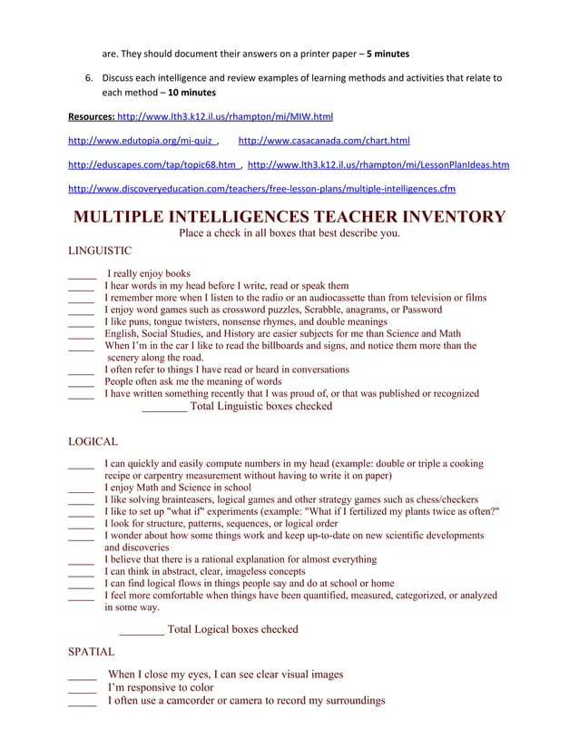 Lesson plan multiple intelligences.revised | RTF | Musicals | Genres