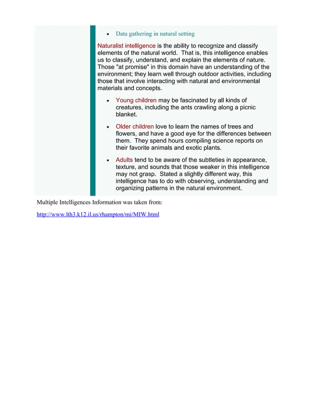 Lesson plan multiple intelligences.revised | RTF | Musicals | Genres