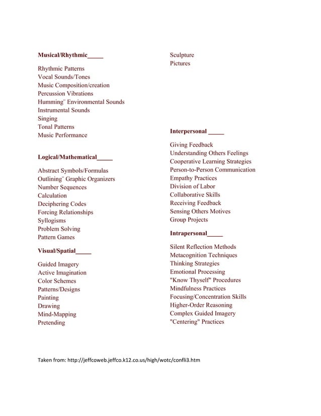 Lesson plan multiple intelligences.revised | RTF | Musicals | Genres