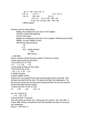 Lesson plan multiplication g.3 | DOCX