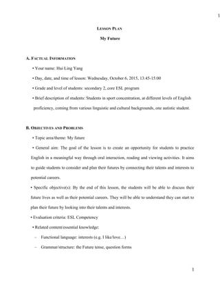 Lesson plan my future | DOC