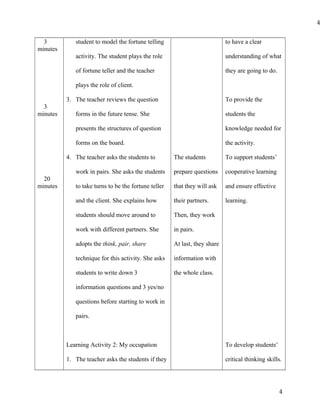 Lesson plan my future | DOC