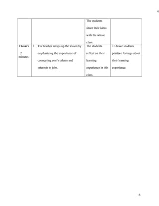 Lesson plan my future | DOC