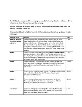 Lesson plan national symbols | DOCX