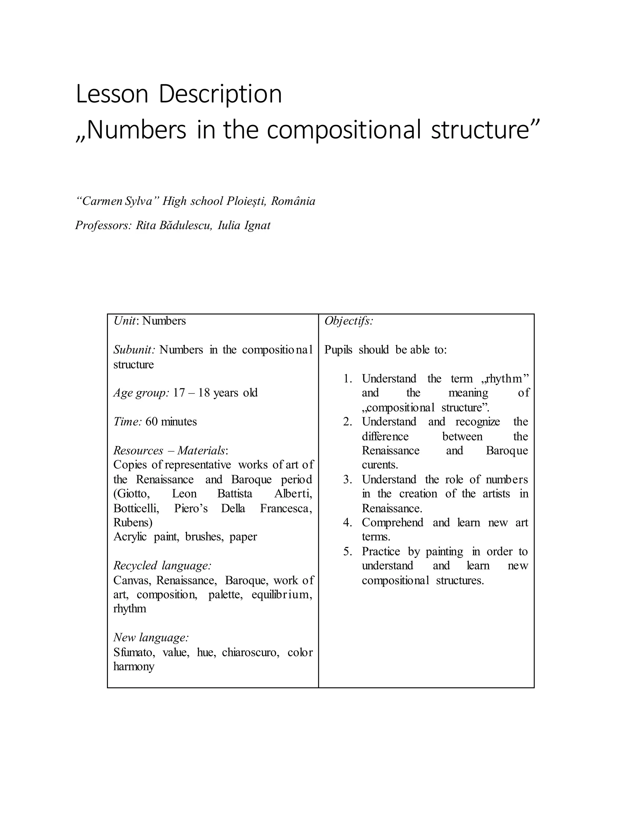 Numbers In The Compositional Structure Upper Sec Pdf