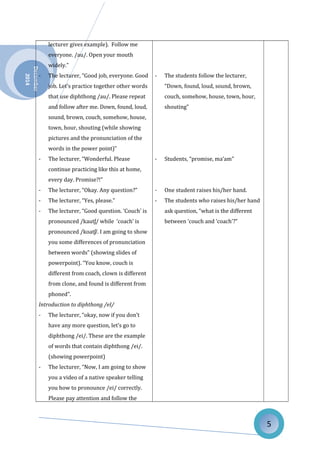 Lesson plan pronunciation- | DOC