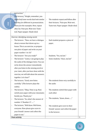 Lesson plan pronunciation- | DOC