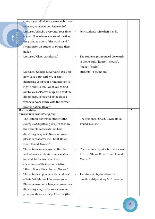 Lesson plan pronunciation- Lesson plan pronunciation-